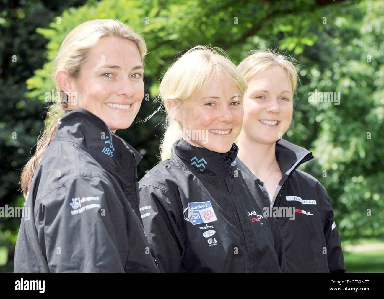 GB OLYMPIC SAILING TEAM. L-R SARAH WEBB, SARAH AYTON AND PIPA WILSON ...