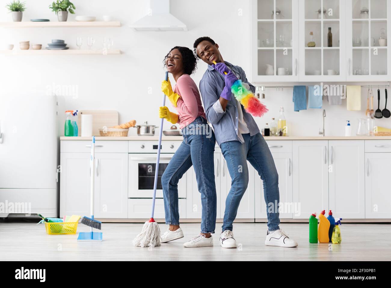 Family with cleaner hi-res stock photography and images - Alamy