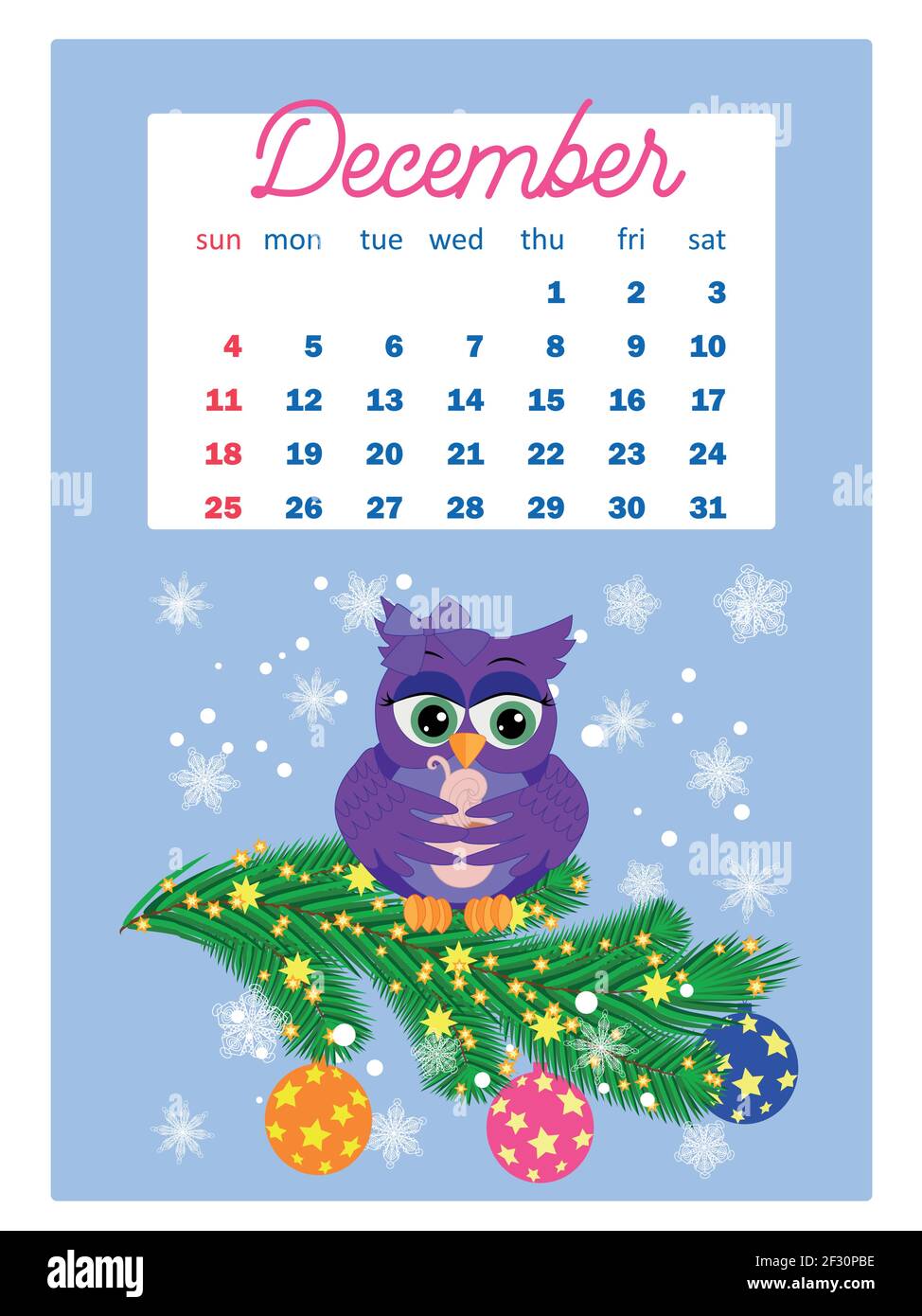 Calendar 2022. Cute owls and birds for every month. Wall vertical ...
