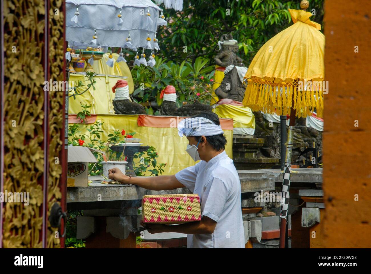 Indonesia Hindus people seen prayer ahead Nyepi day or Silent Day at ...