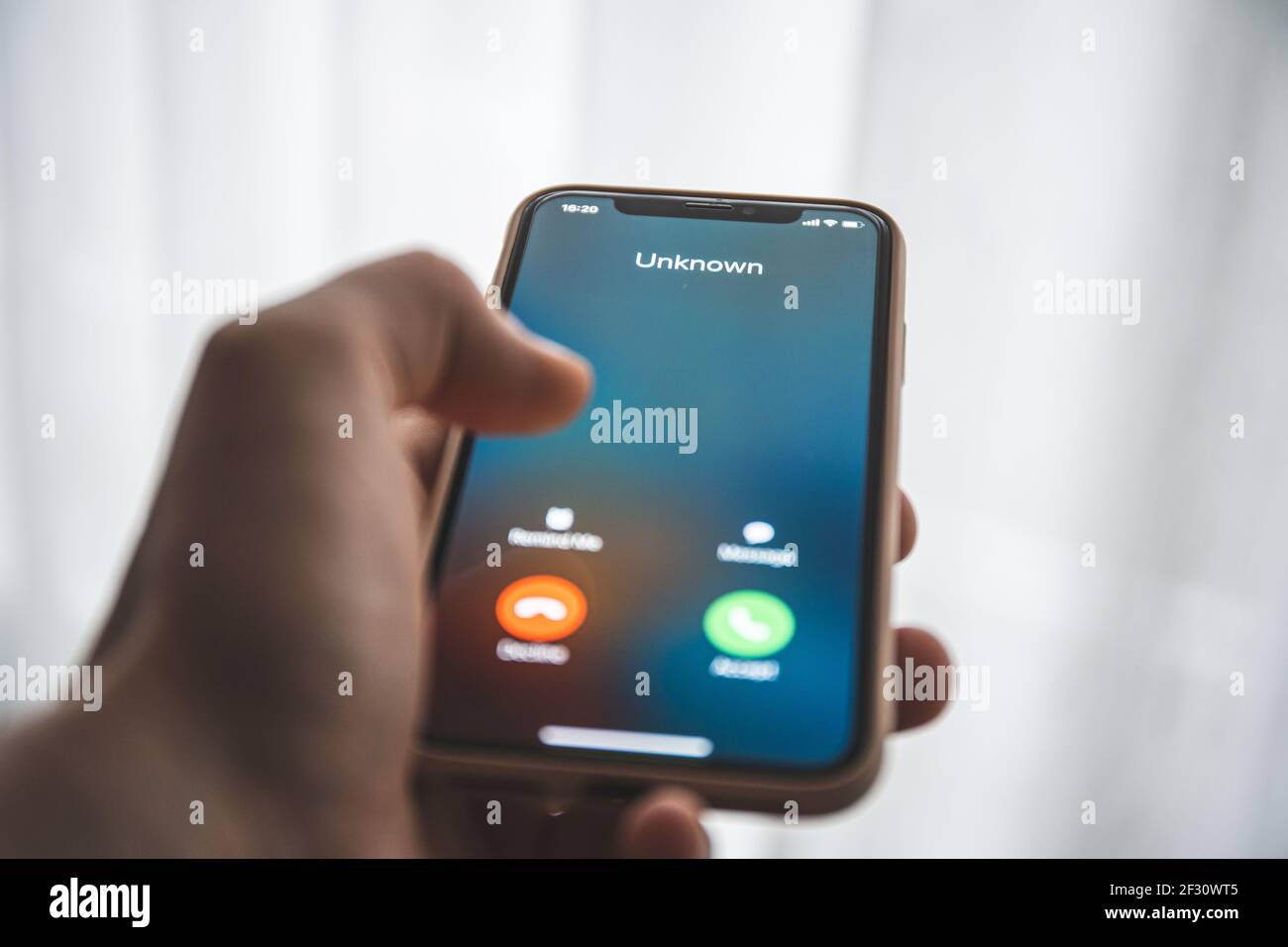Suspicious call scammer hang up hi-res stock photography and images - Alamy
