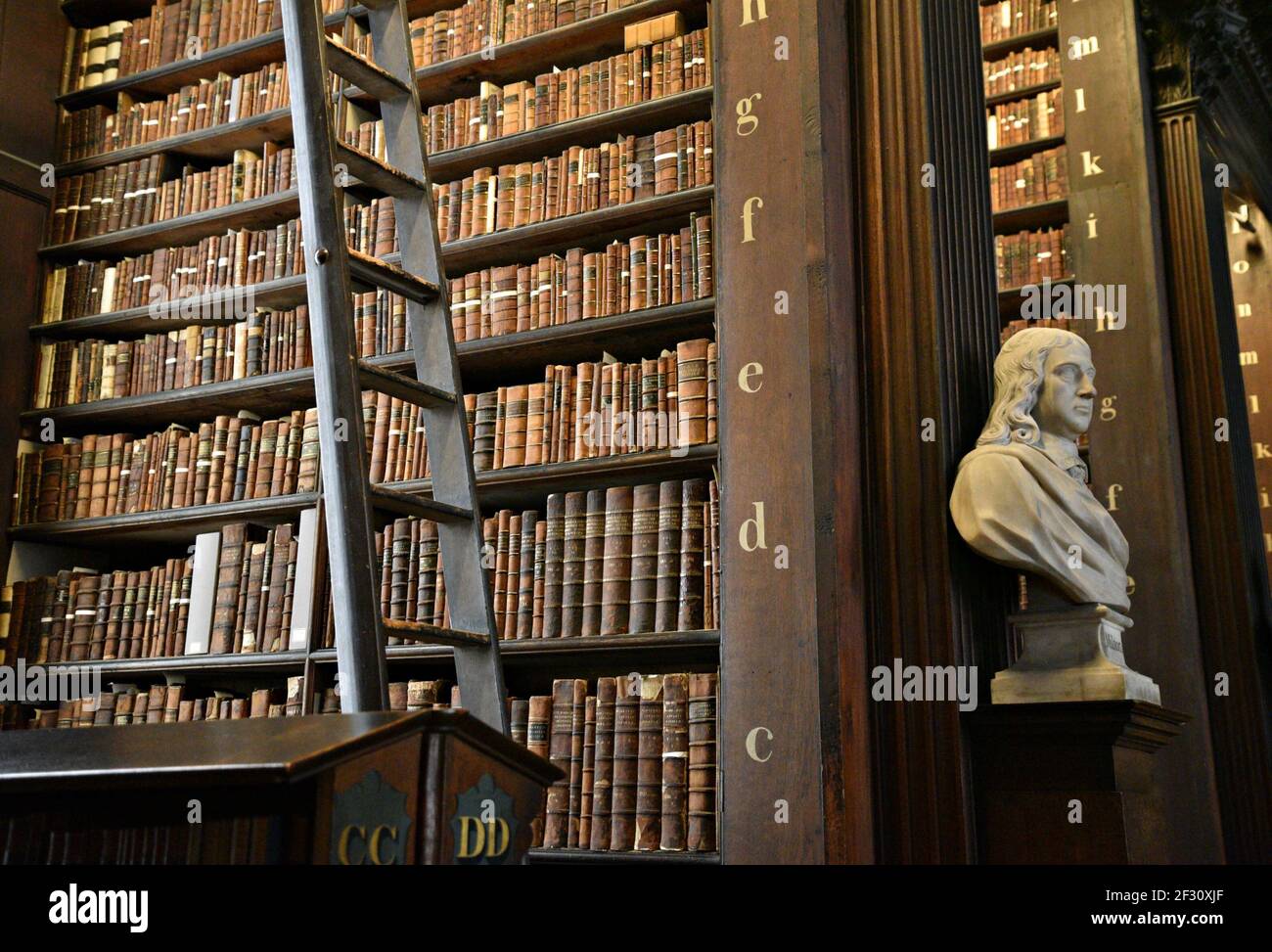 Bookshelves with valuable printed books and manuscripts inside The Long ...