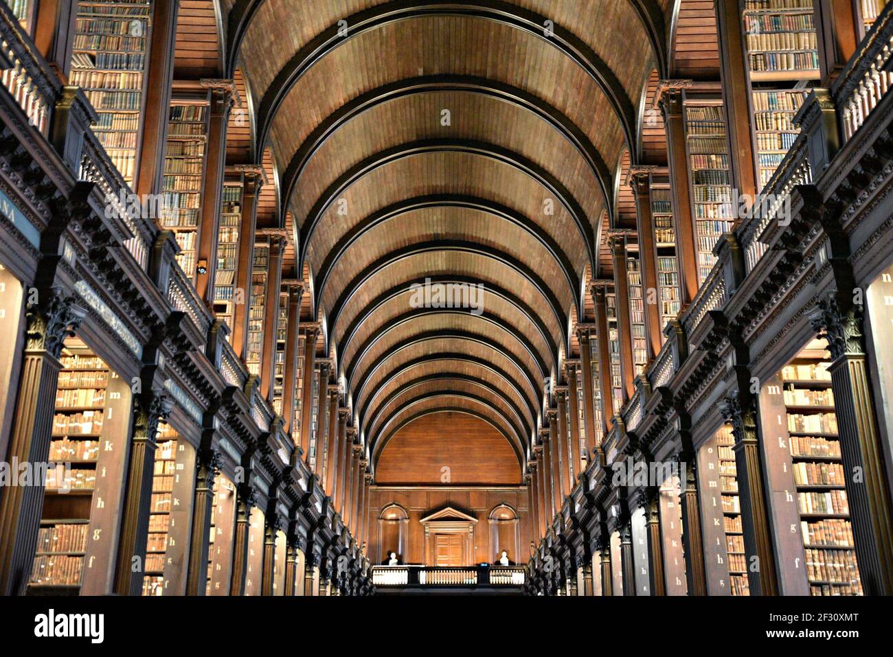 The Long Room of the Old Library at Trinity College in Dublin, Ireland ...