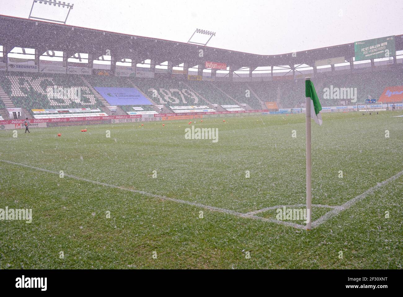 14.03.2021, St. Gallen, Kybunpark, Soccer Super League: FC St.Gallen ...