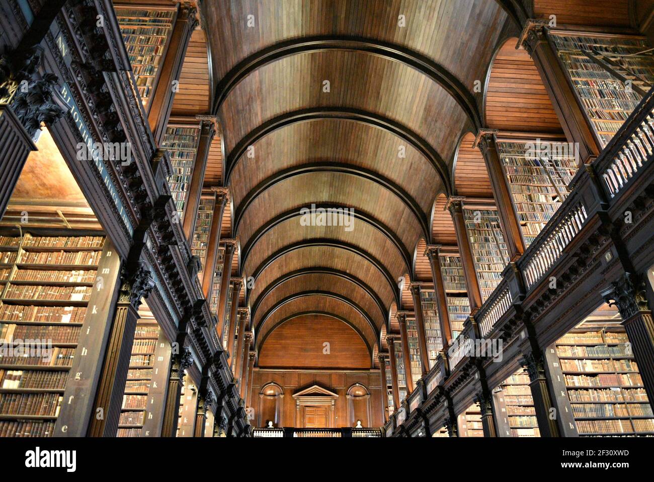 The Long Room of the Old Library at Trinity College in Dublin, Ireland ...