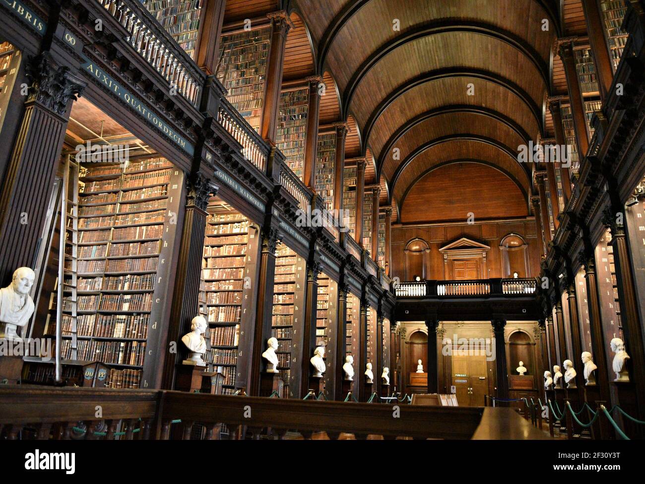 The Long Room of the Old Library at Trinity College in Dublin, Ireland ...