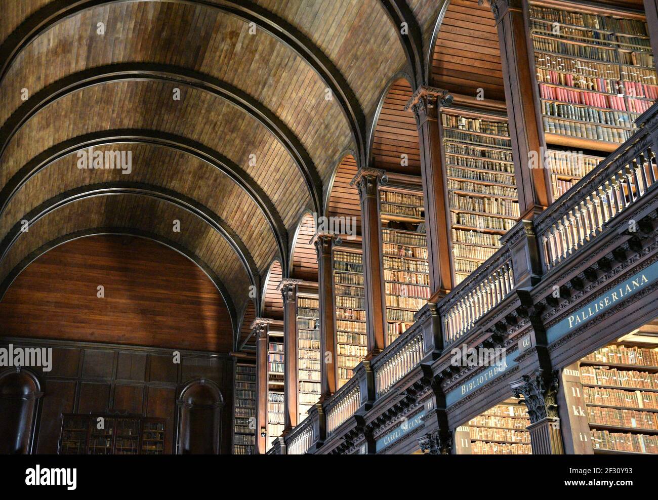 The Long Room of the Old Library at Trinity College in Dublin, Ireland ...