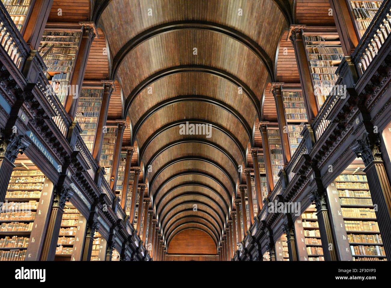 The Long Room of the Old Library at Trinity College in Dublin, Ireland ...