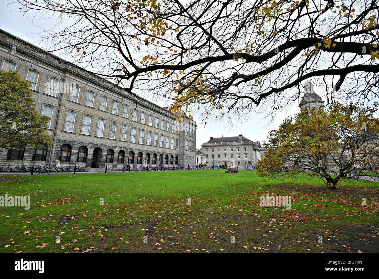 Exterior view of Trinity College including the Campanile, an iconic ...