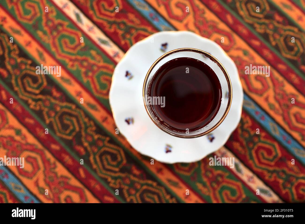 Arabic tea on a table in a turkish cafe Stock Photo - Alamy