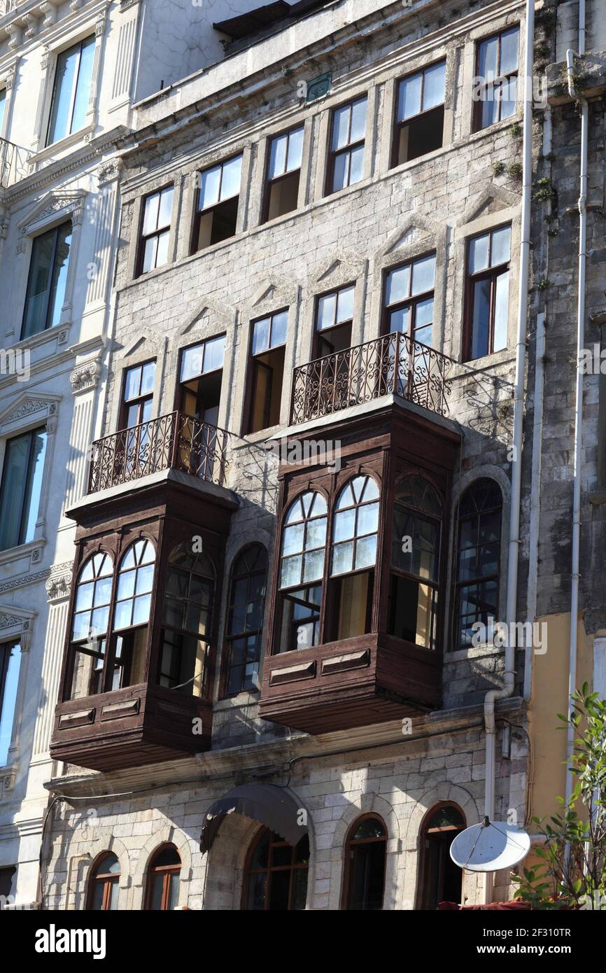 Facade of the old building in Istanbul Stock Photo - Alamy