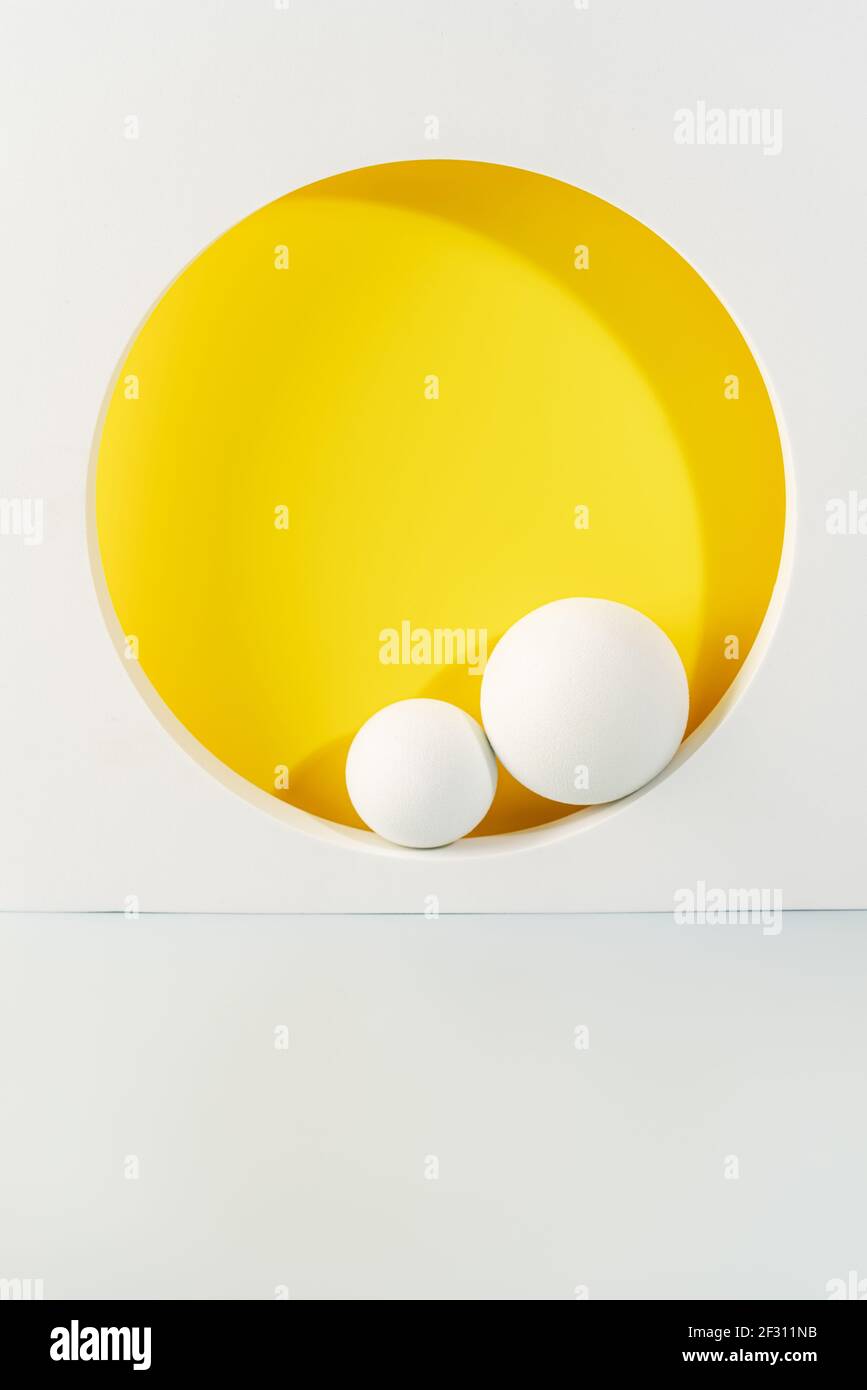 Abstract empty plase for your product on gray and yellow background. 3D ...