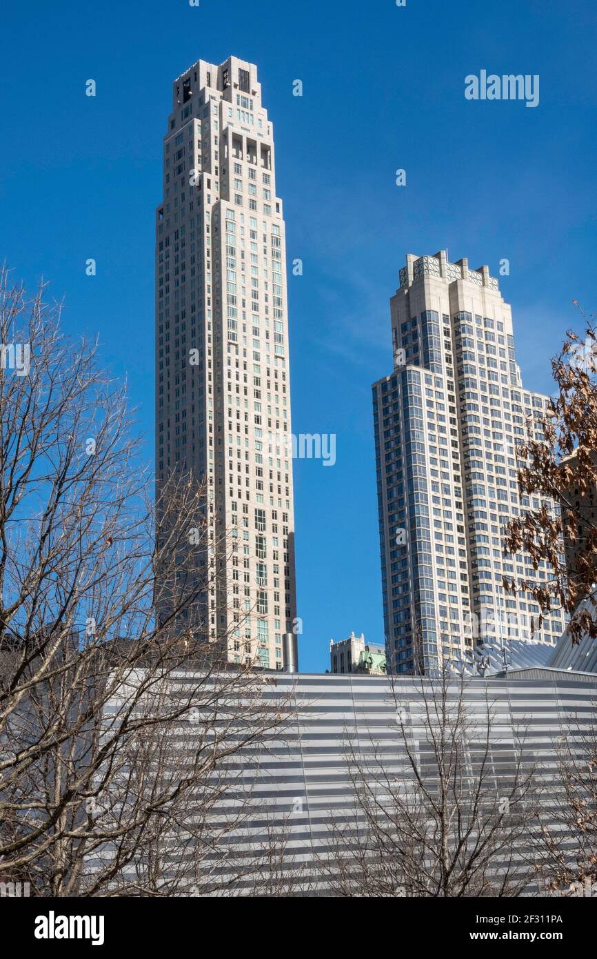 The Four Seasons Hotel and Barclay Tower Rise Next to the 9/11 Memorial ...