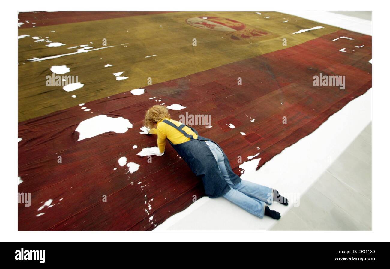 Huge Spanish flag captured by Nelson at the Battle of Trafalgar and ...