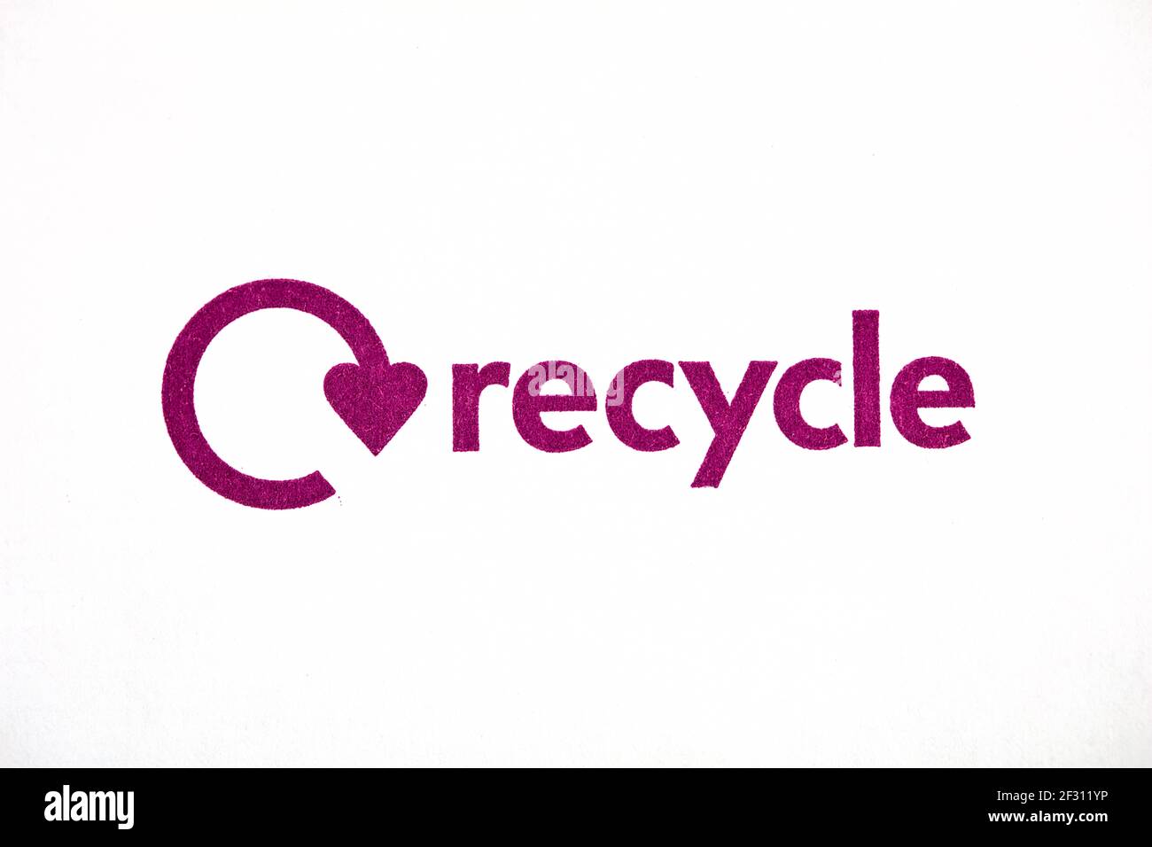 Recycle logo on white envelope Stock Photo - Alamy