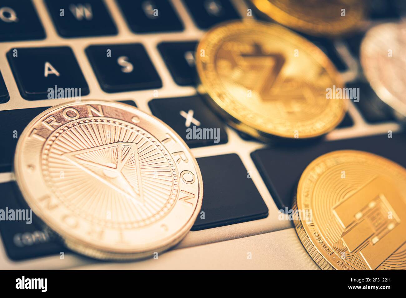 Peer to Peer Decentralized Digital Tron Coin on a Computer Keyboard ...