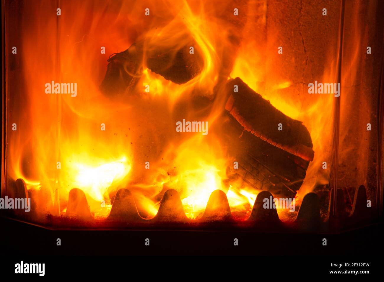 Flames of fire in a fireplace.Abstract background Stock Photo - Alamy