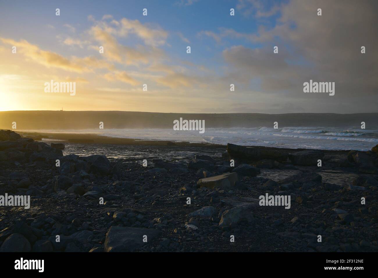 Irish coastal landscape overlooking the Atlantic Ocean in Doolin ...