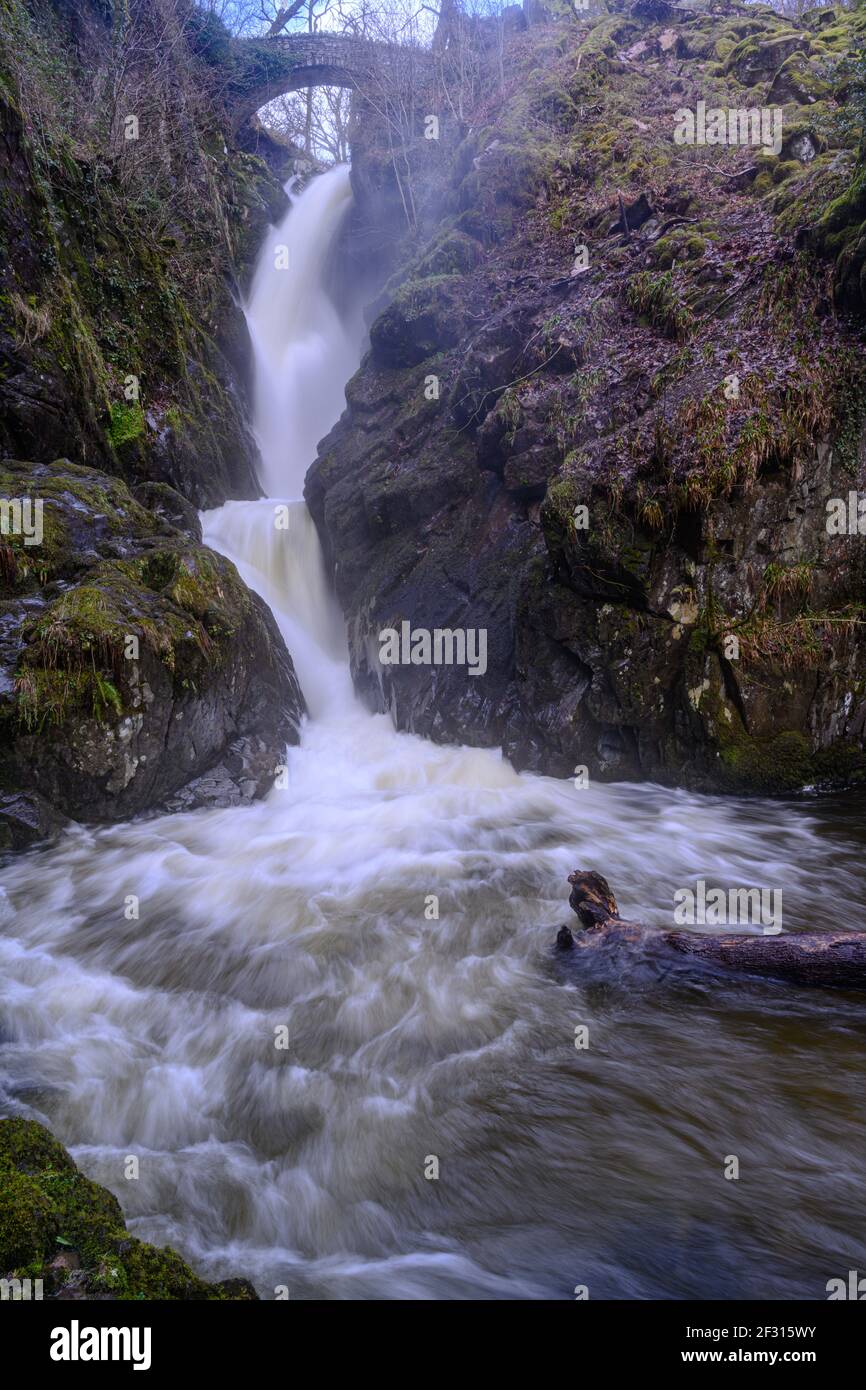Aira Force falls in Lake District 1817 Stock Photo - Alamy
