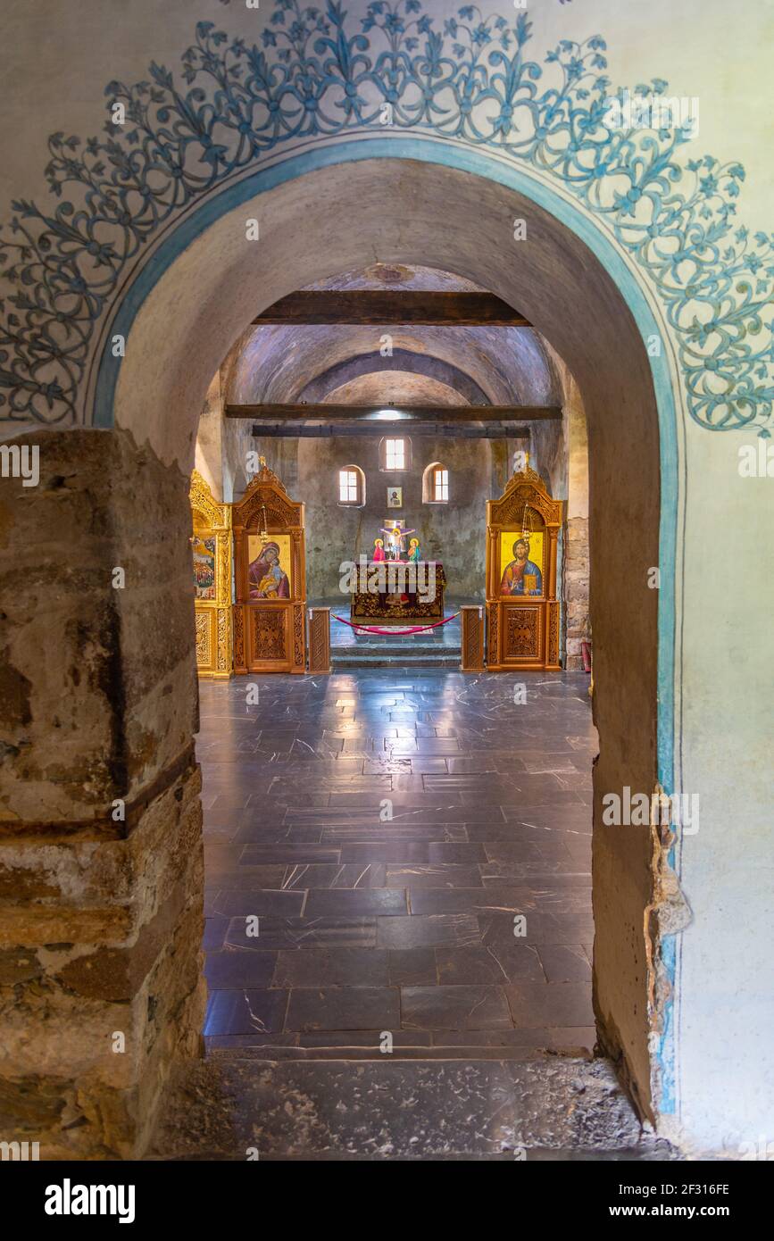 Batak, Bulgaria, June 21, 2020: Interior of the old church in Batak ...