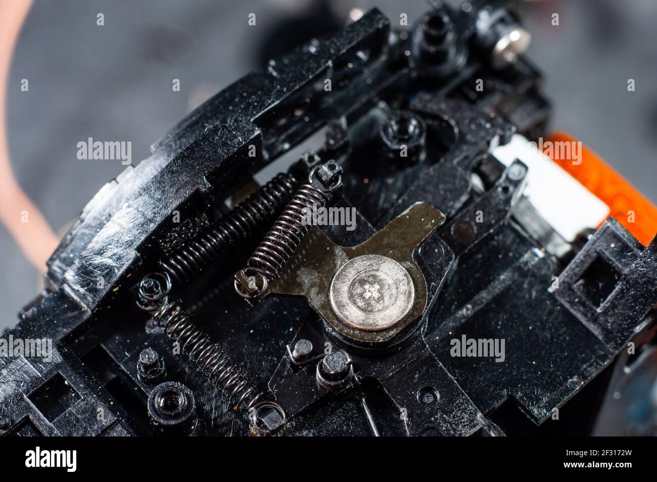 Spring mechanisms in the camera body close-up, macro photography Stock ...