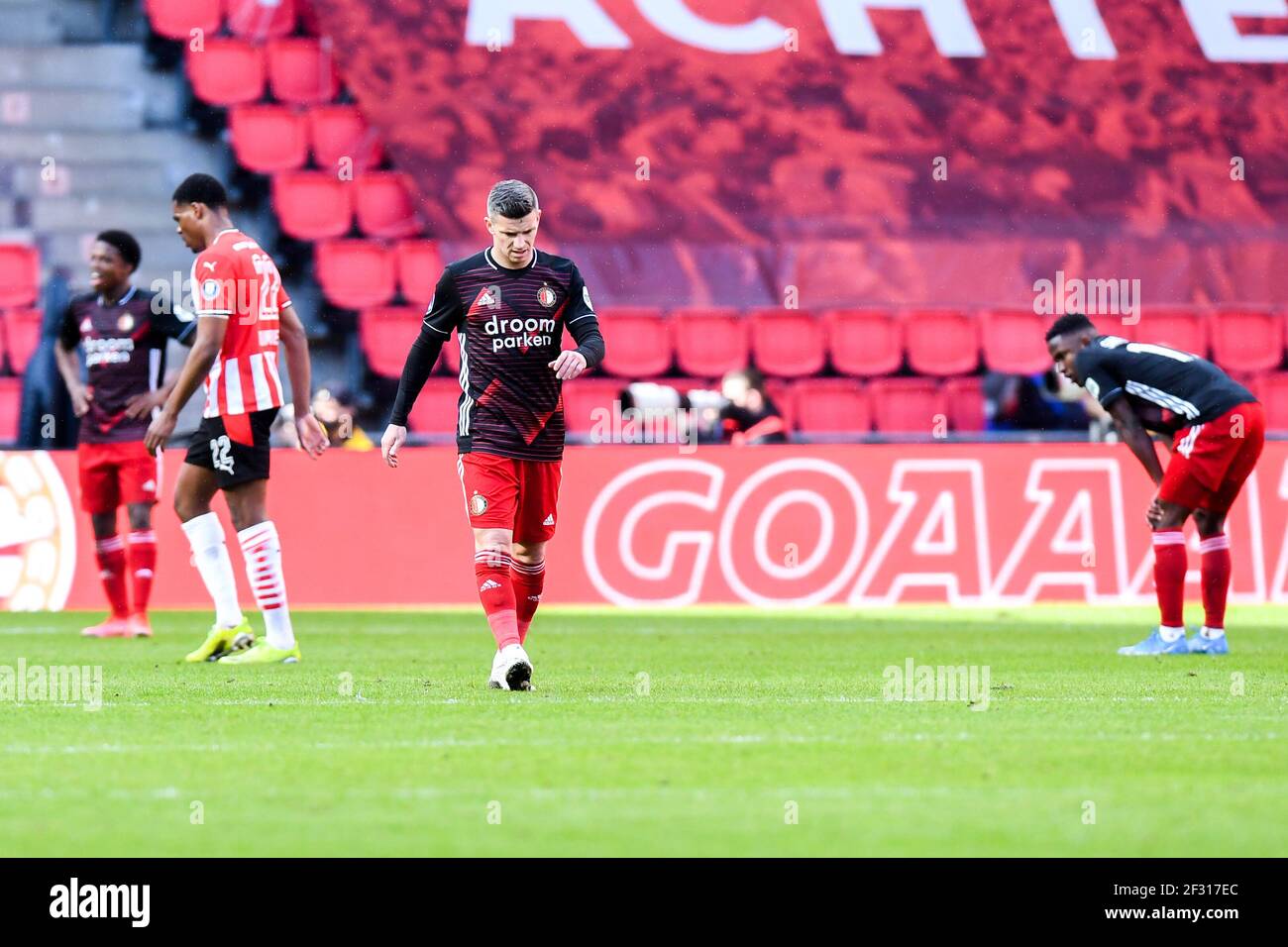 EINDHOVEN, NETHERLANDS - MARCH 14: 1-1 PSV goal by Donyell Malen of PSV ...