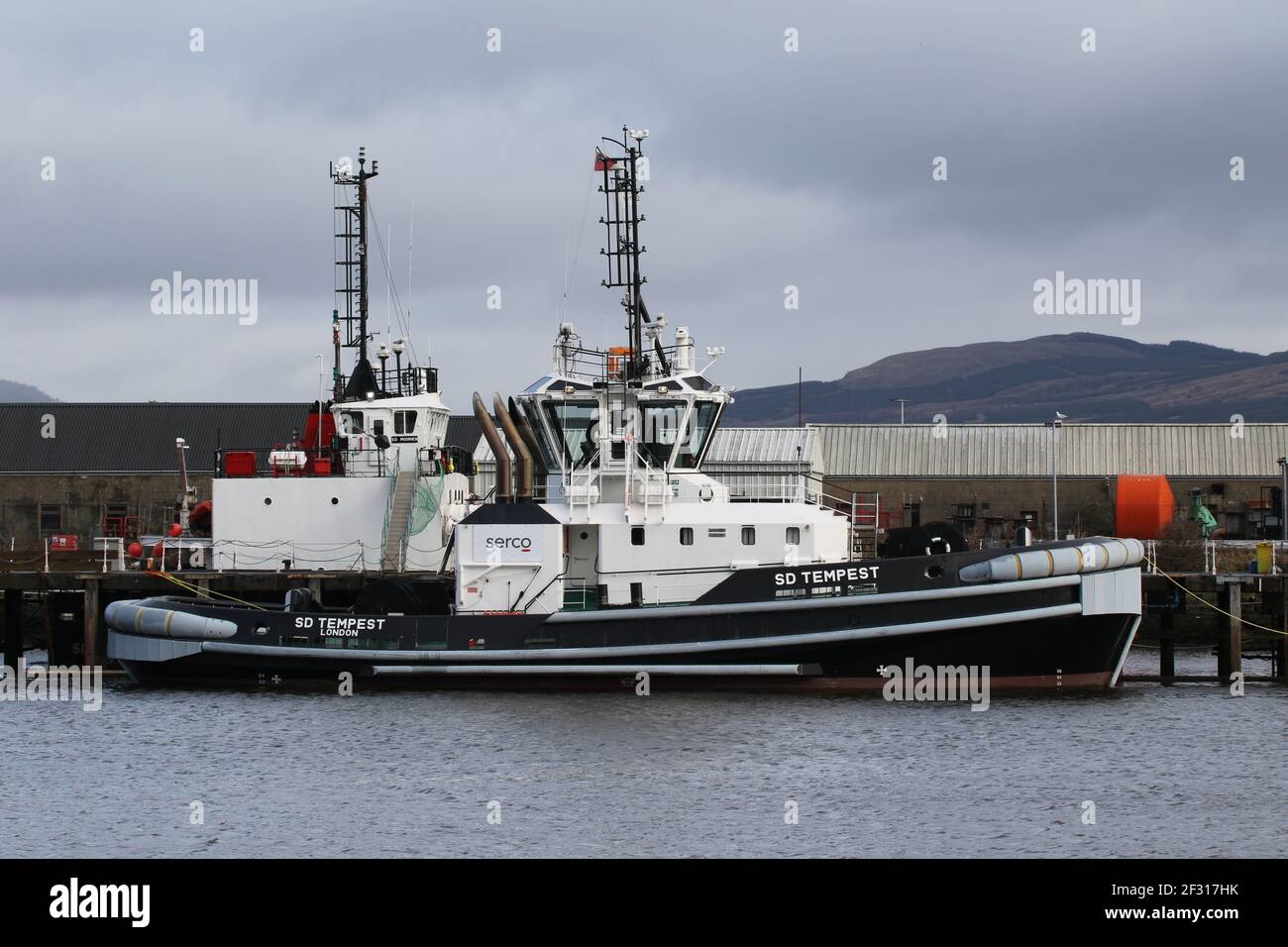 SD Tempest, a Damen ART 80-32 tug boat operated by Serco Marine ...