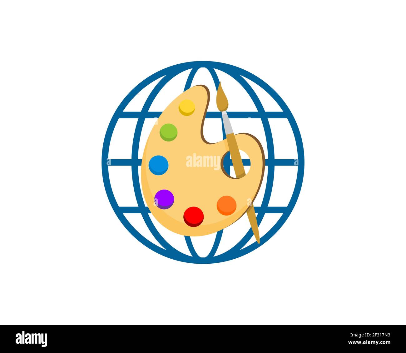 Abstract globe with color palette inside Stock Photo - Alamy