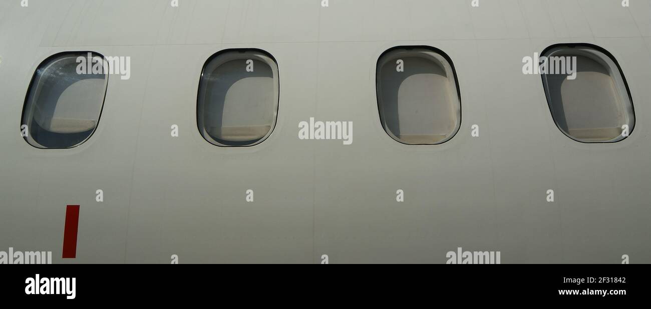 windows of an aeroplane ( plane window Stock Photo - Alamy