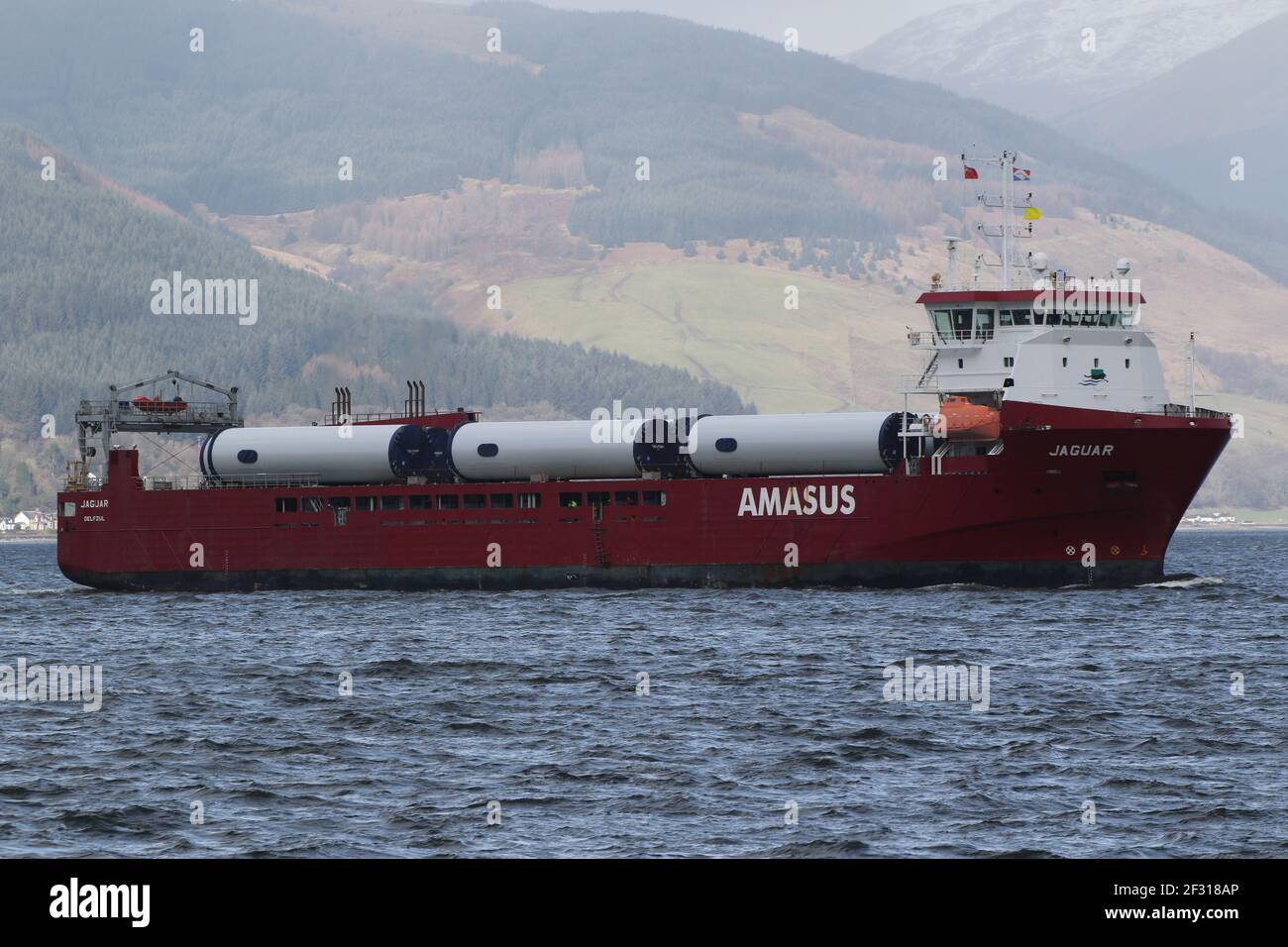 Jaguar, a general cargo vessel operated by Amasus Shipping, with a ...