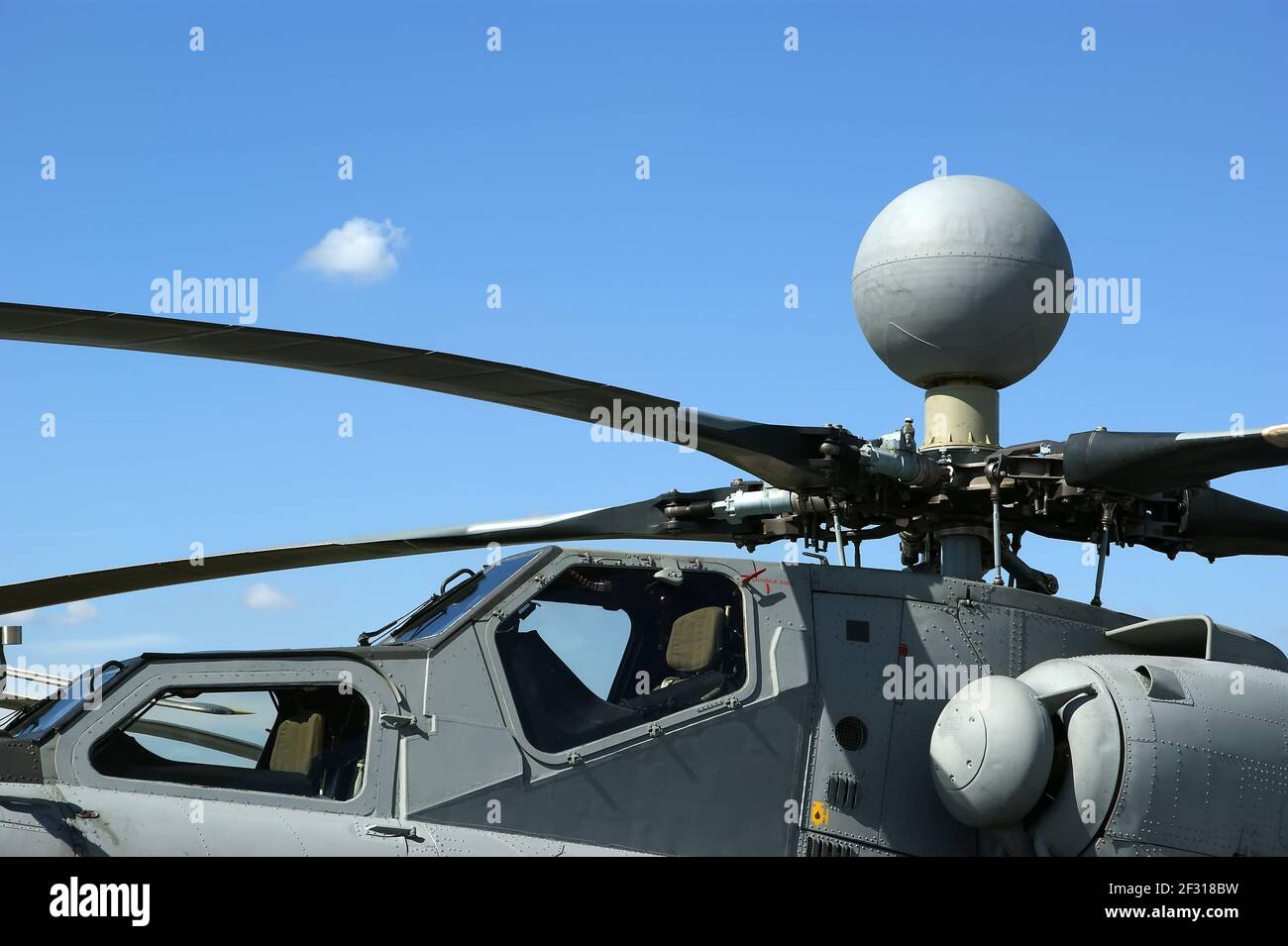 Details of the rotor and part of the body of modern military ...