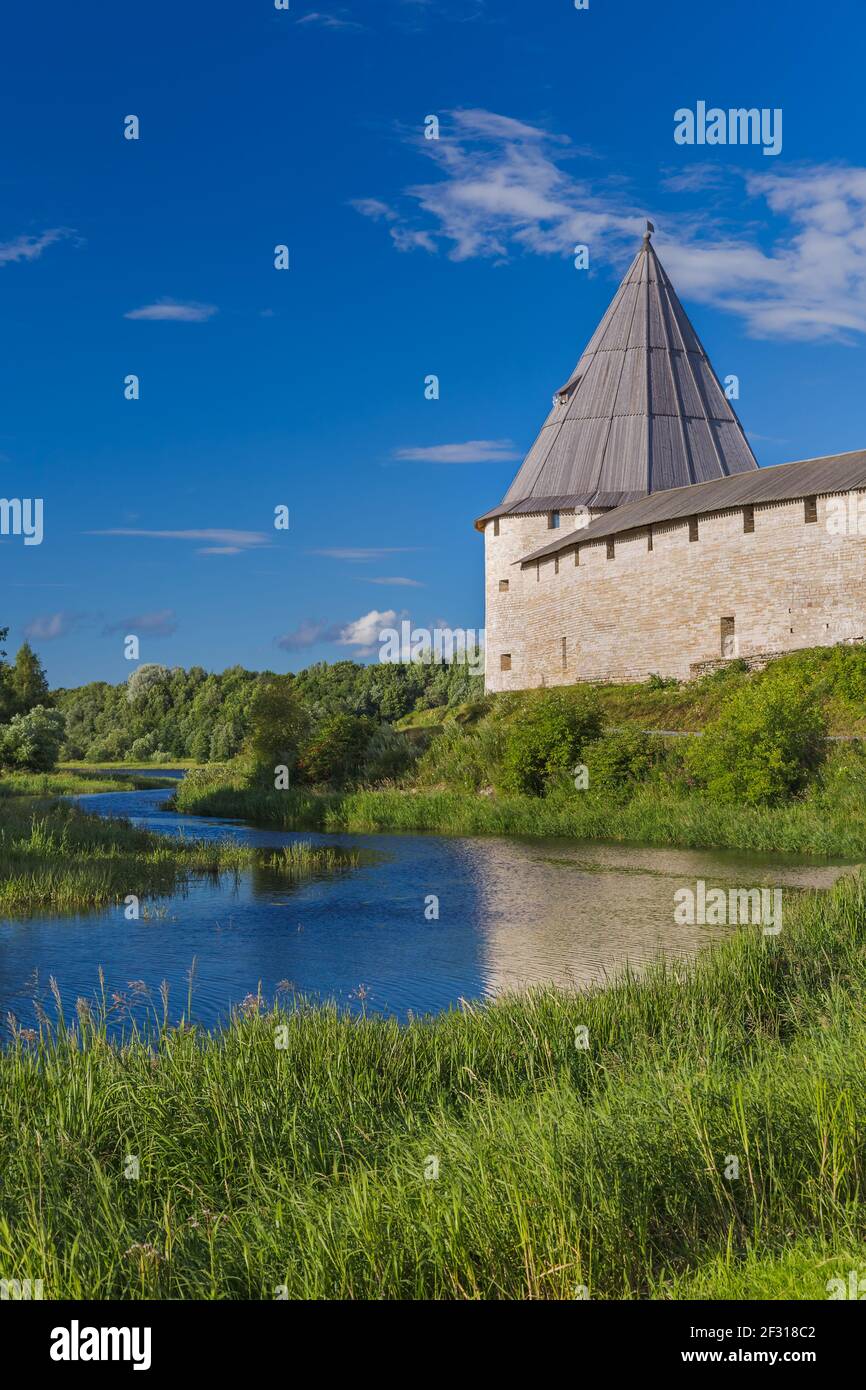 Ancient historical old Ladoga fortress in the village of Staraya Ladoga ...