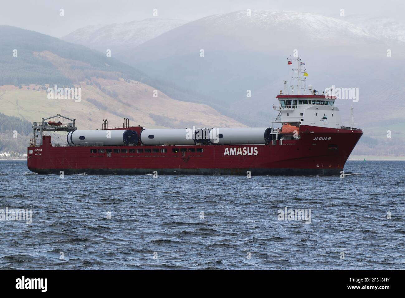 Jaguar, a general cargo vessel operated by Amasus Shipping, with a ...