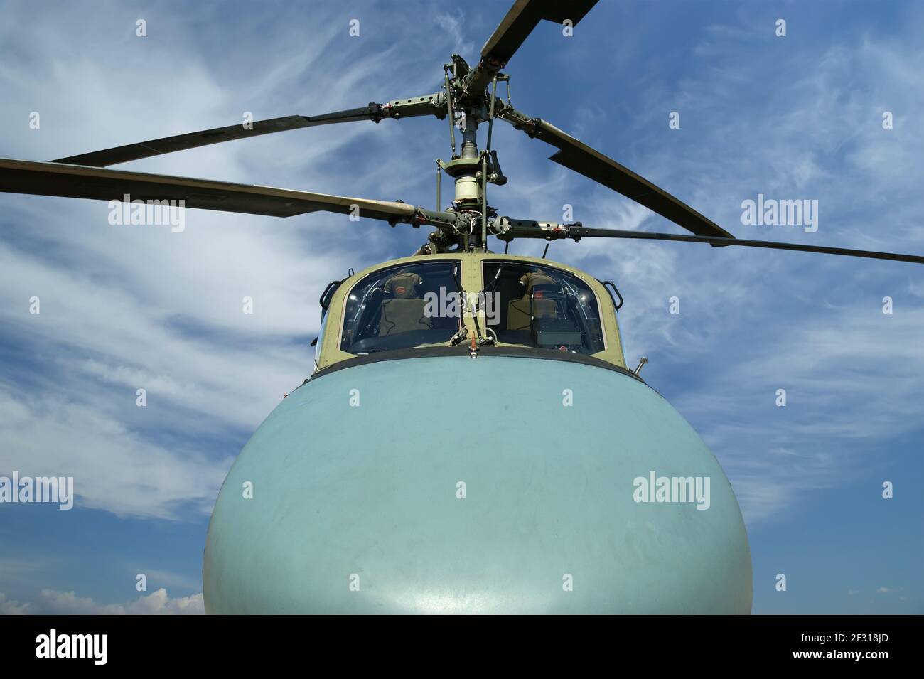 Details of the rotor and part of the body of modern military ...