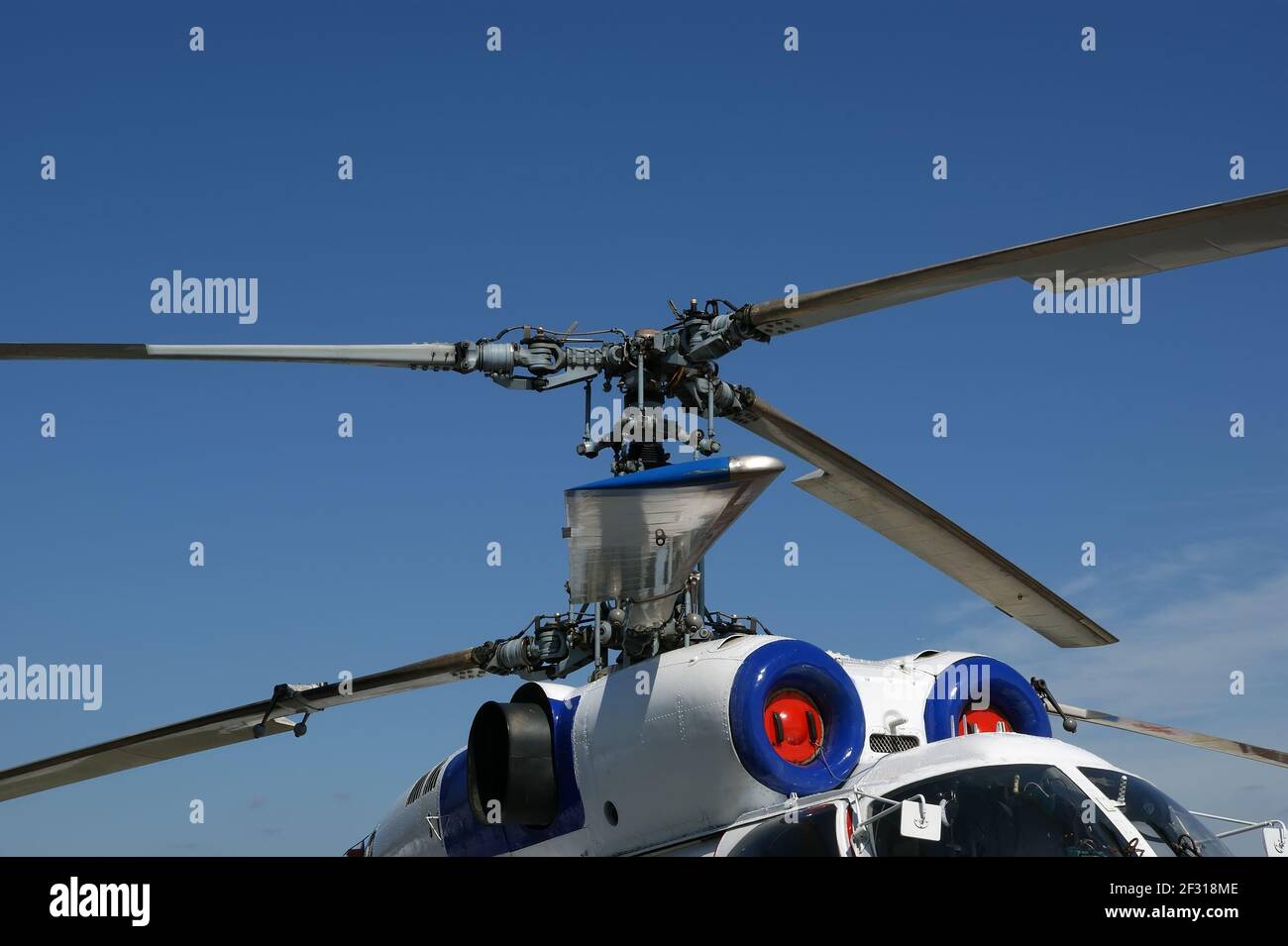 Details of the rotor and part of the body of modern military ...
