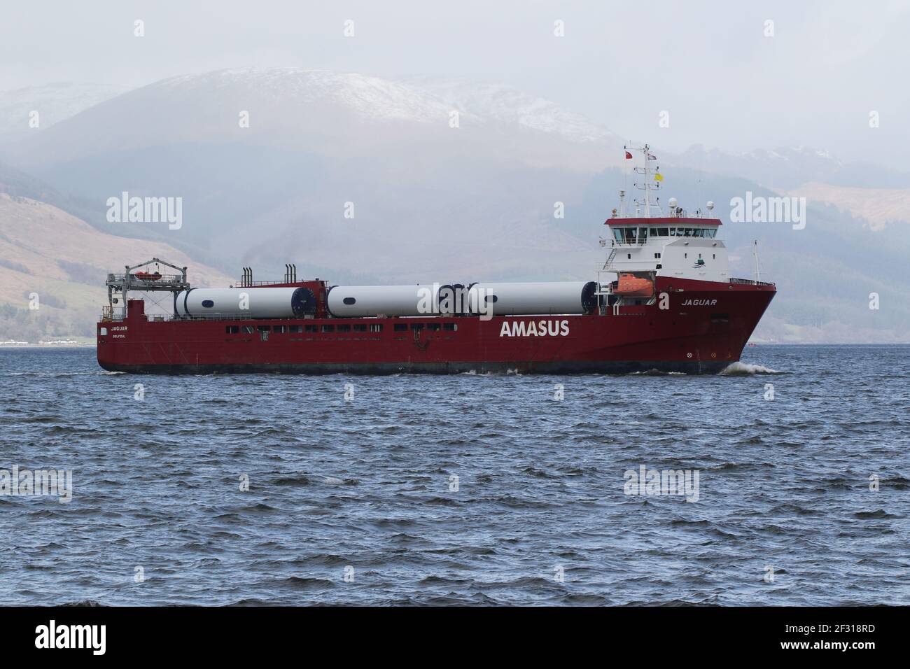 Jaguar, a general cargo vessel operated by Amasus Shipping, with a ...