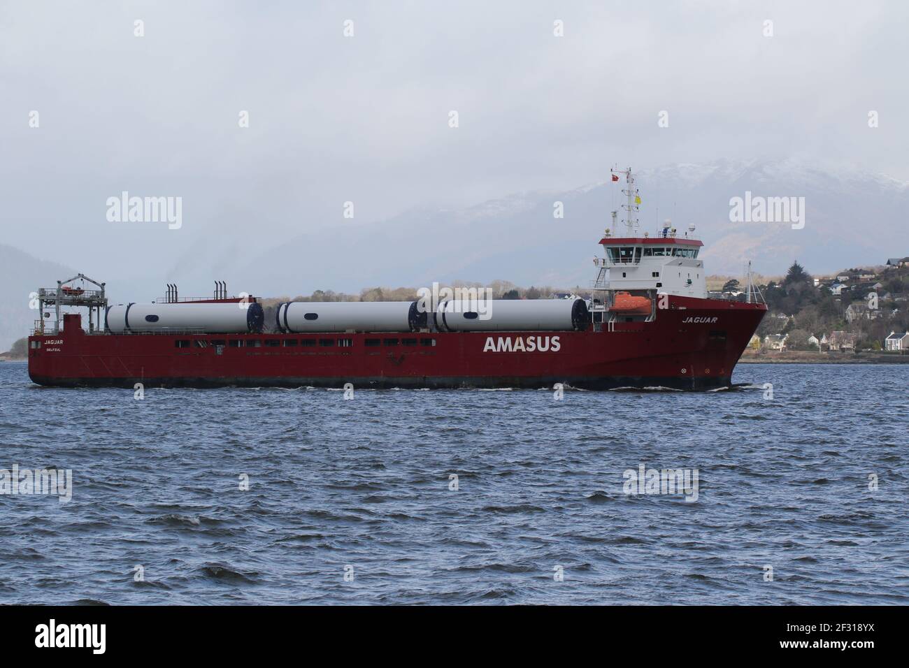 Jaguar, a general cargo vessel operated by Amasus Shipping, with a ...