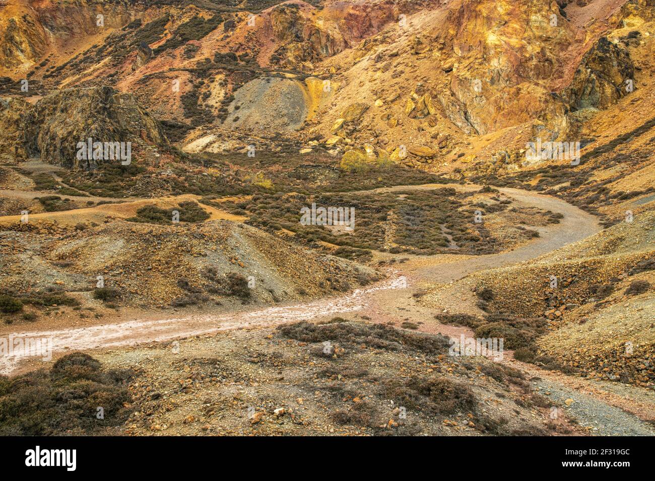Parys Mountain Copper Mine pathways 5486 Stock Photo - Alamy