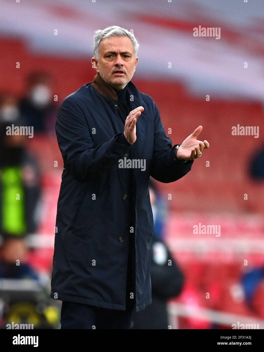 Tottenham Hotspur manager Jose Mourinho on the touchlineduring the ...