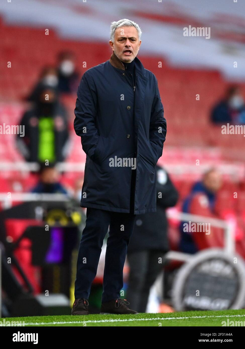 Tottenham Hotspur manager Jose Mourinho on the touchlineduring the ...