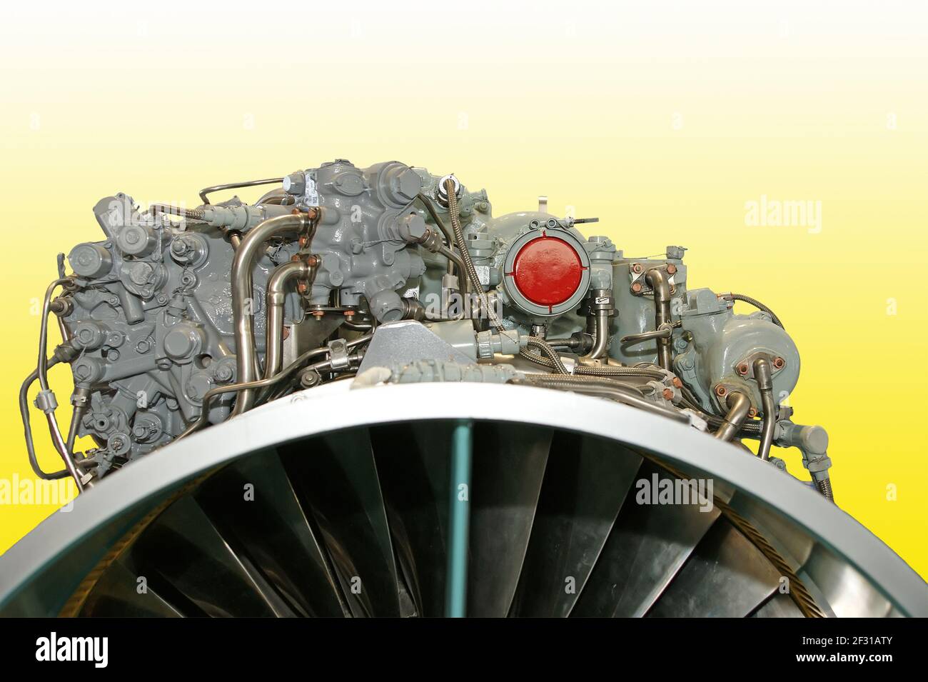 Large jet engine detail viewed from below (other views available Stock ...