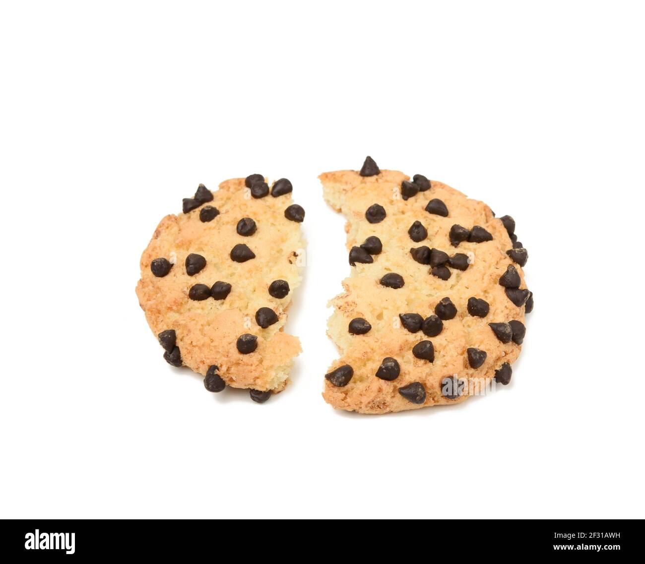 Half chocolate biscuit on white hi-res stock photography and images - Alamy