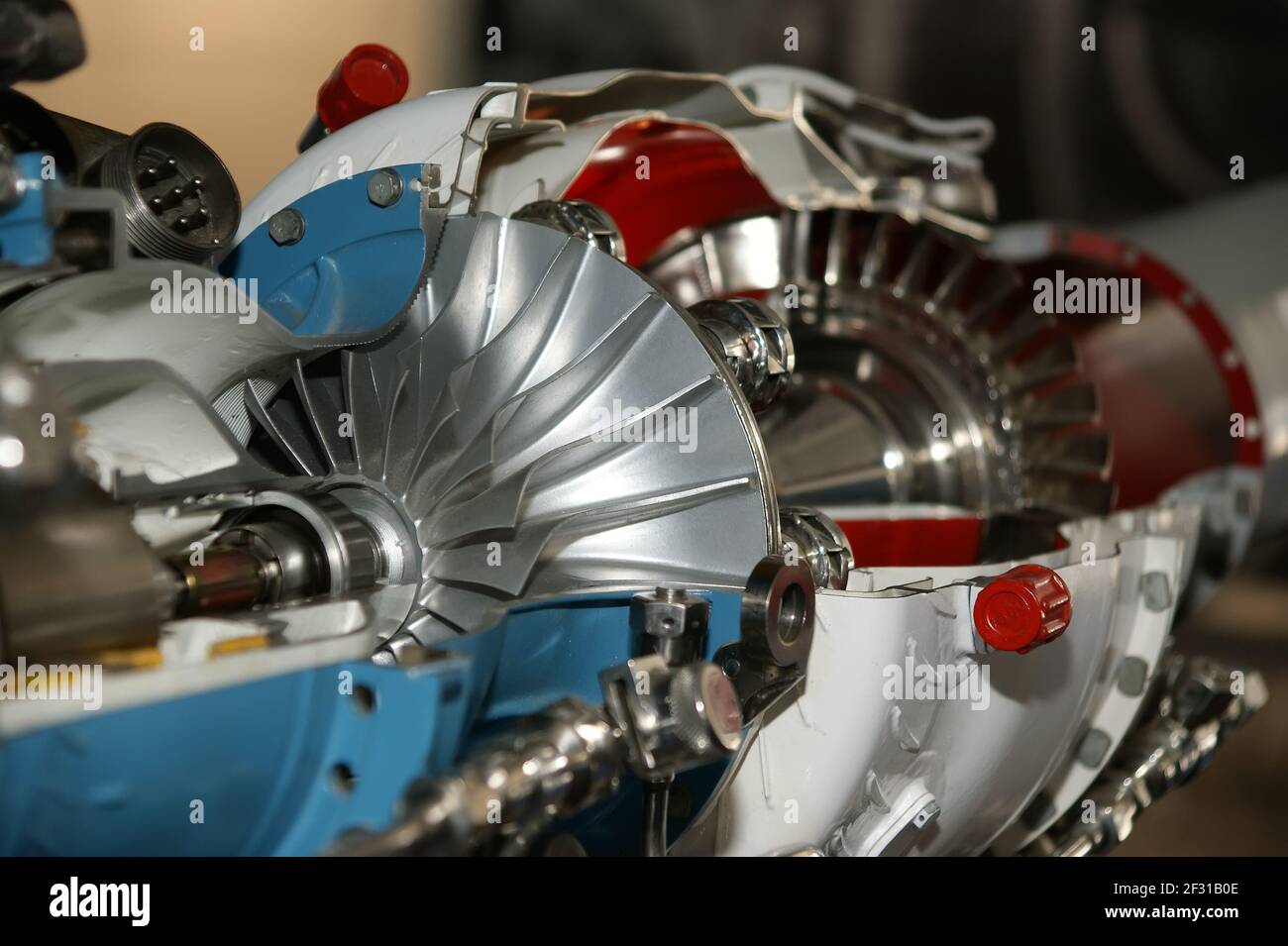 Large jet engine detail viewed from below (other views available Stock ...