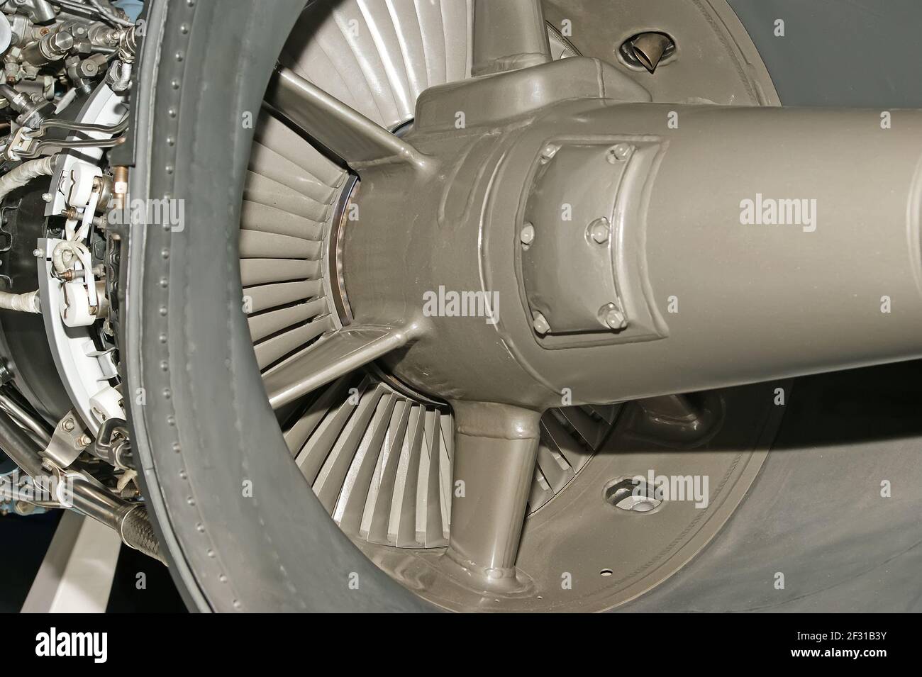 Large jet engine detail viewed from below (other views available Stock ...