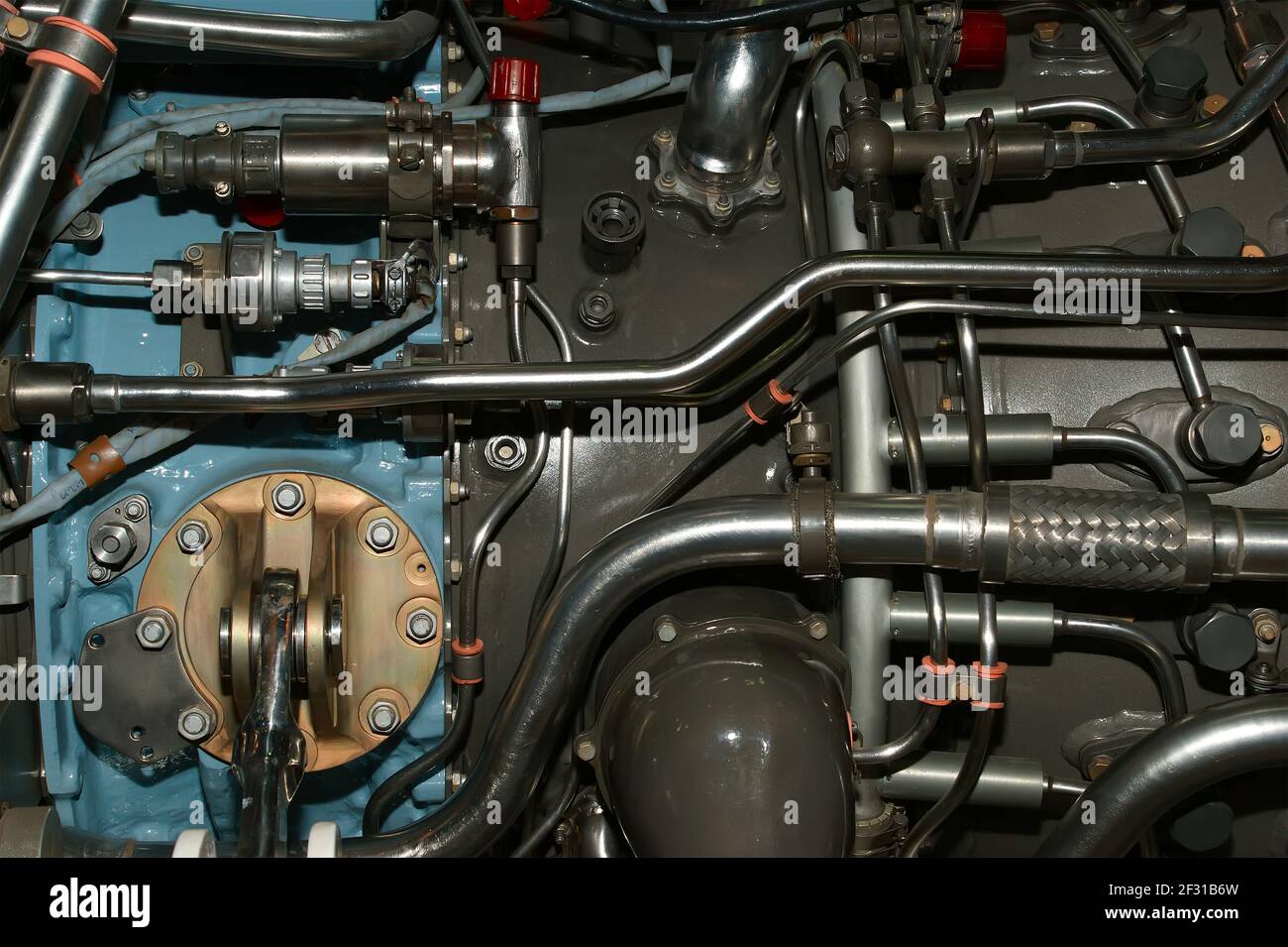 Large jet engine detail viewed from below (other views available Stock ...
