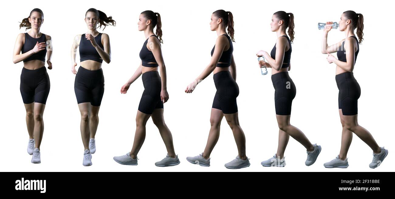 Side view sportive female Cut Out Stock Images & Pictures - Alamy