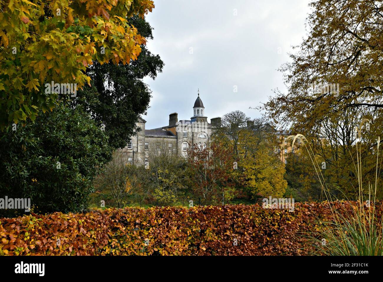 Autumn landscape with view of the Office of the Director of Public ...