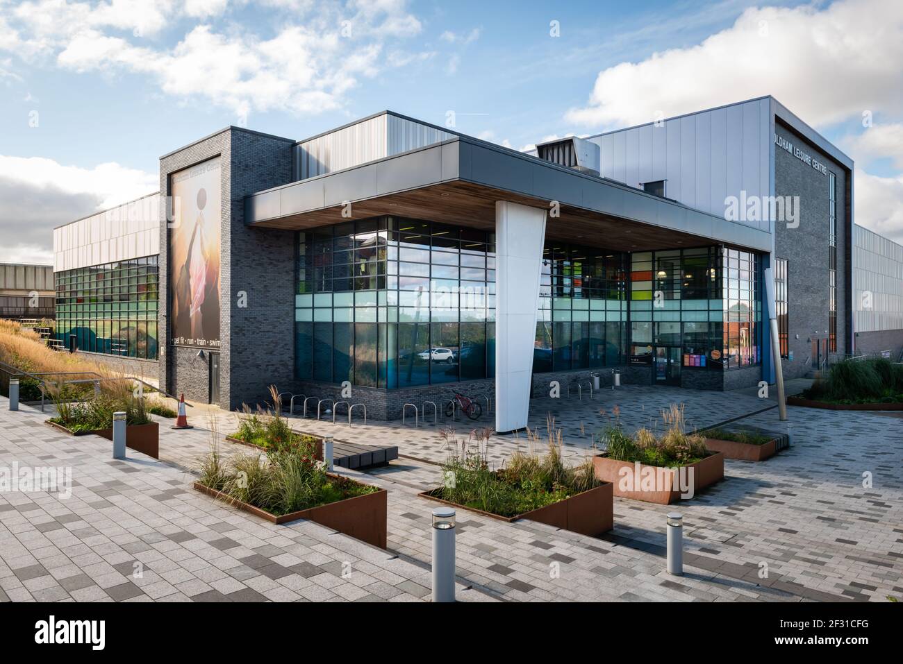 Oldham Town Centre. PIC shows Oldham Leisure Centre Stock Photo - Alamy