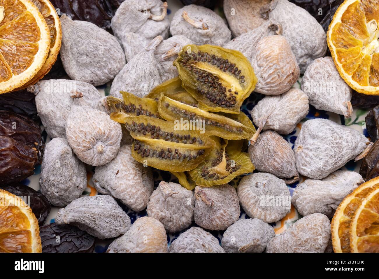 Set of dried tropical fruits. A healthy and nutritious snack and an ...