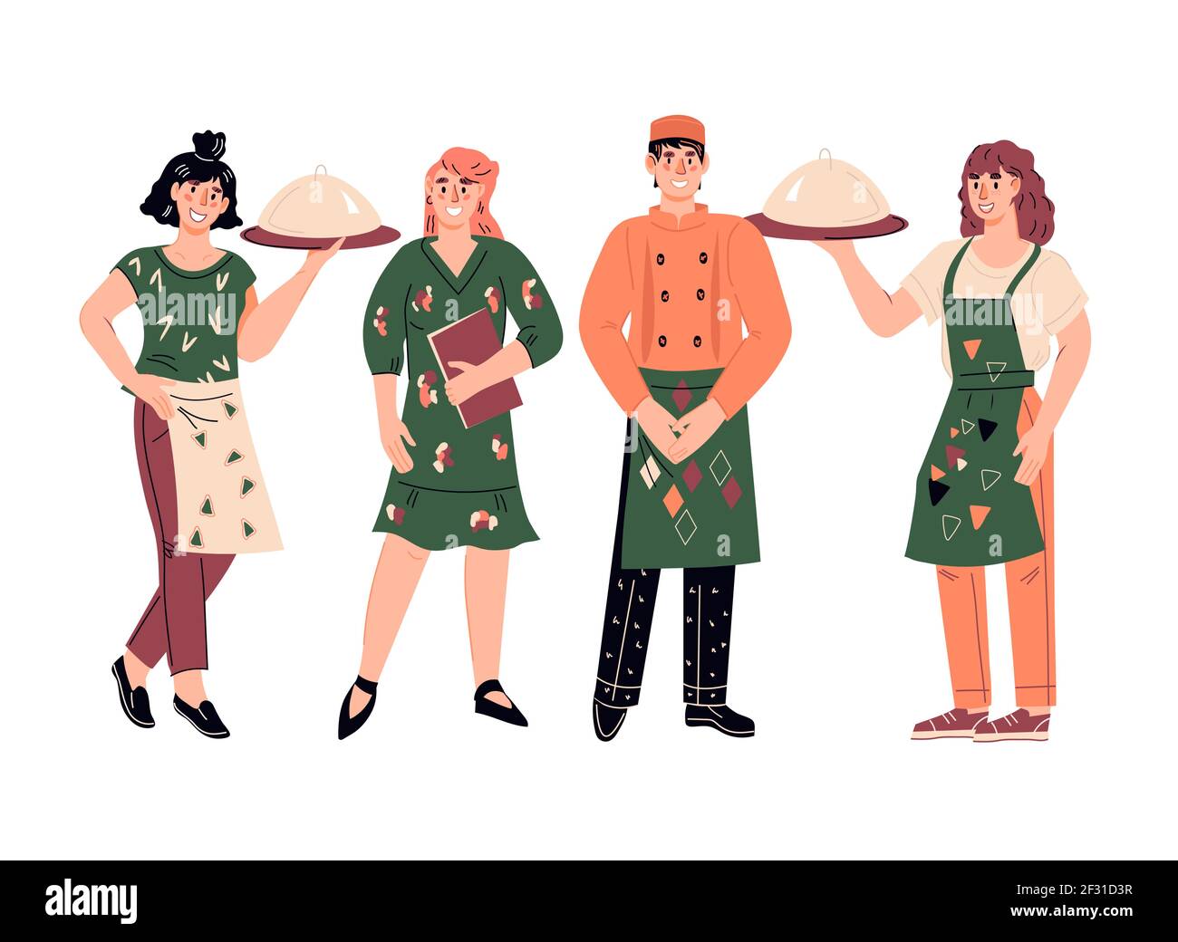 Restaurant or catering, fast food cafe staff characters vector ...